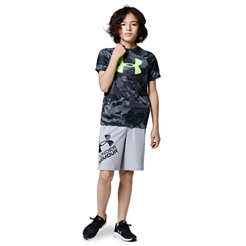 Under Armour Boys Tech Big Logo Printed Short-Sleeve T-Shirt , Black (002)/White , Small