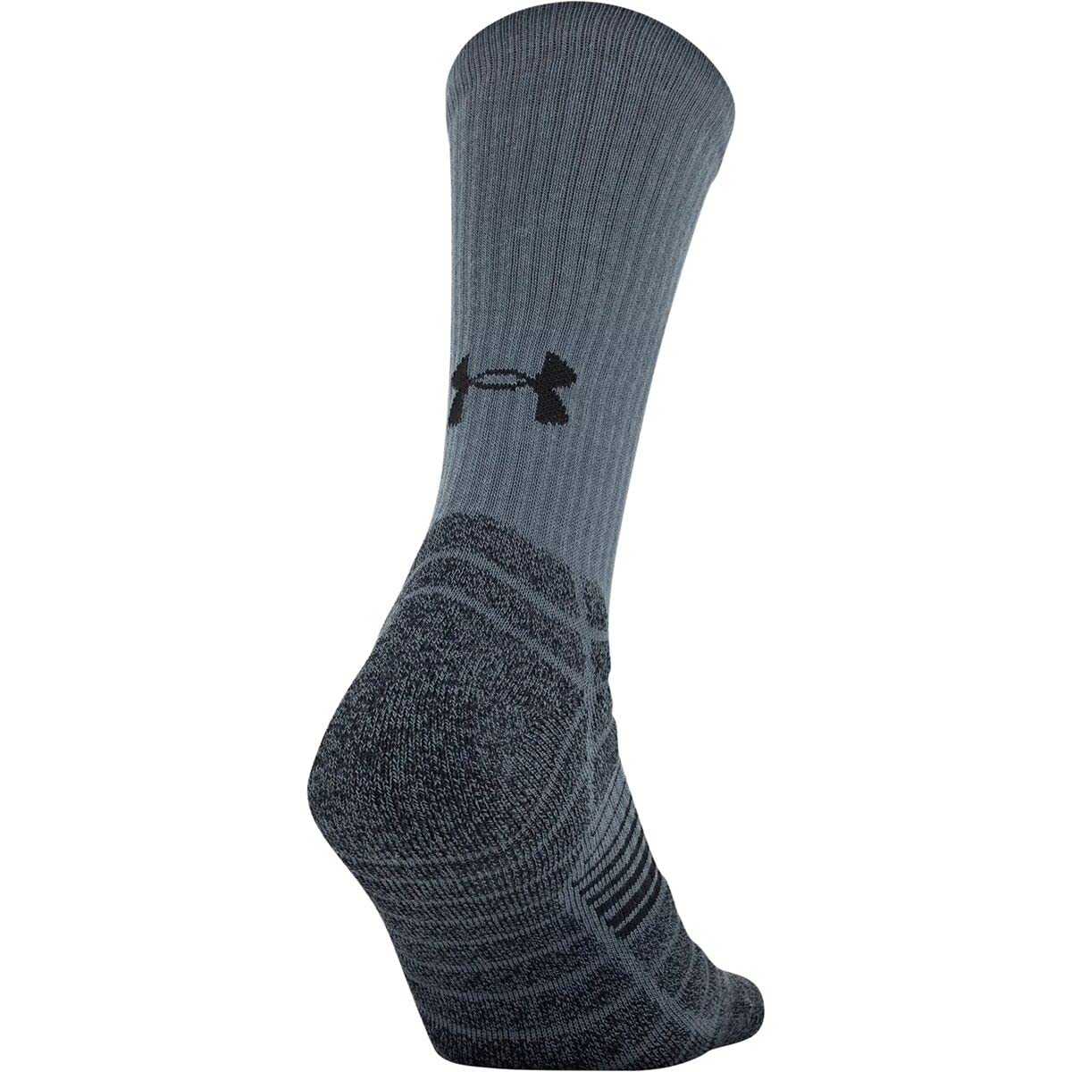 Under Armour Elevate Performance Crew Sock - 3-Pack - Men's Pitch Gray/Asst, 4.0-8.0