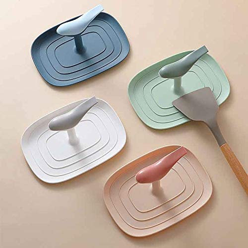 WUDILU Pan Pot Cover Lid Rack Stand Spoon Holder Stove Organizer Home Storage Soup Spoon Rests Kitchen Tools (Color : Gray)
