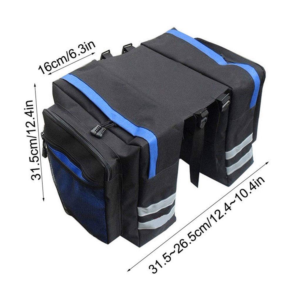 Trunk Bag Mesh Portable Reflective Strip Durable Practical Double Pannier arry Luggage Multi Pocket Mountain Bicycle Accessory Outdoor Rear Seat Storage
