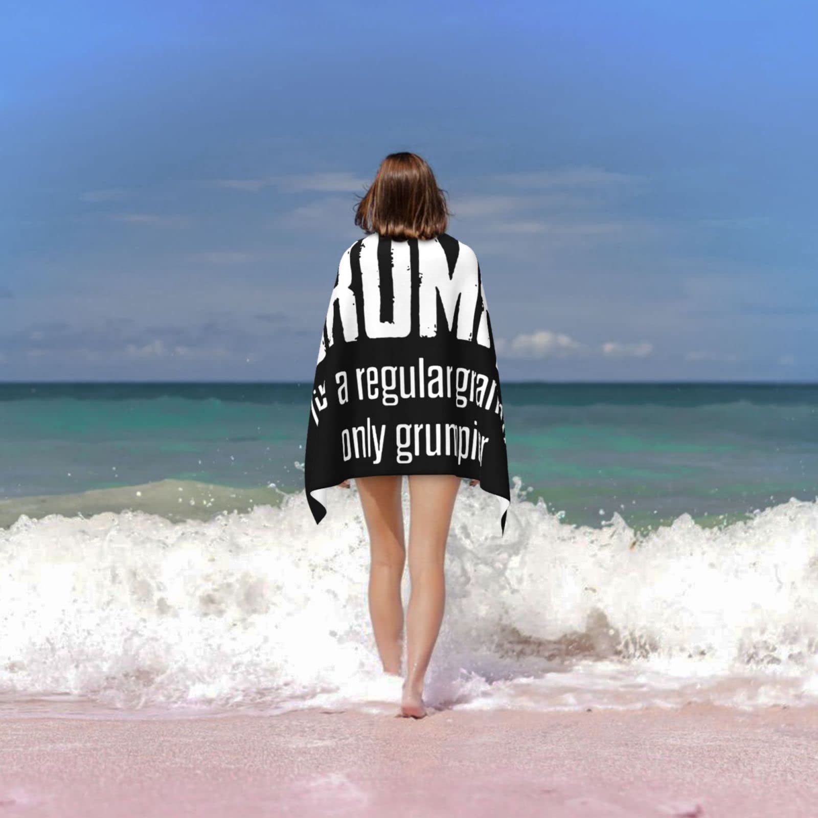 Zahika Grumpa Like Regular Grandpa Beach Towel Absorbent Bathroom Towels Beach Towels Oversized Super 32x52 Inch