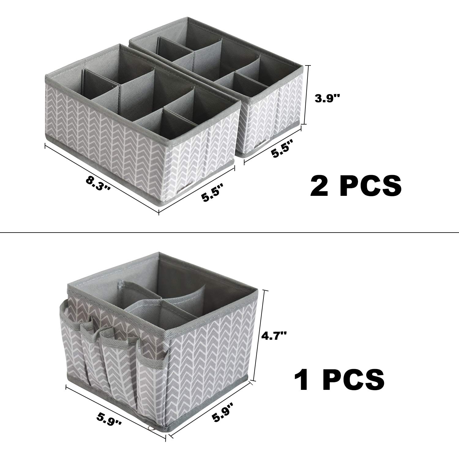 VERONLY Over the Door Hanging Organizer with 5 Large Pockets 1 Pack+ Adjustable Cosmetic Drawer Organizer for Bathroom Storage Set of 3