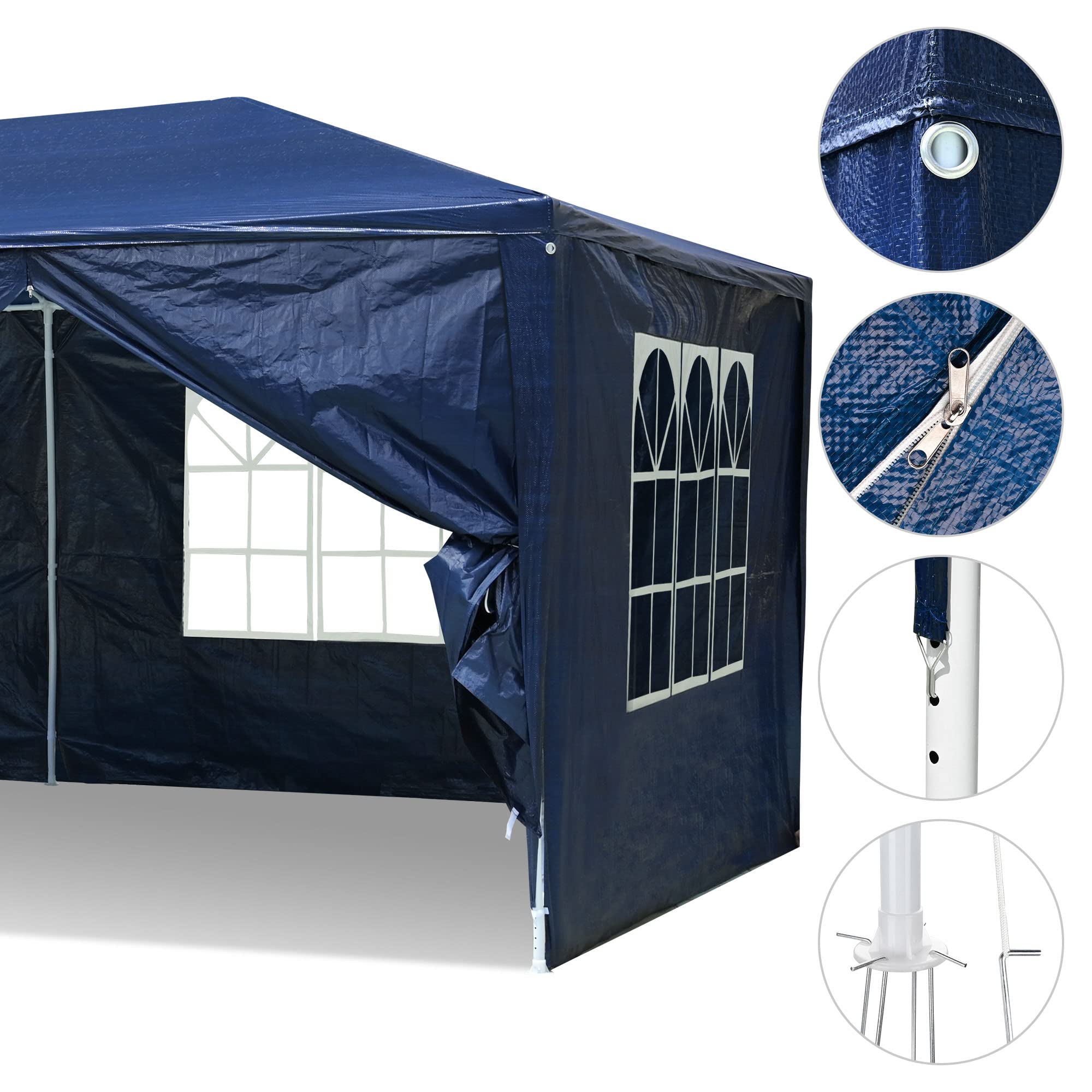 Yescom 10'x10' Outdoor Wedding Party Patio Enclosed Canopy Tent w/ 4 Removable Side Walls Canopy for Fetes Event