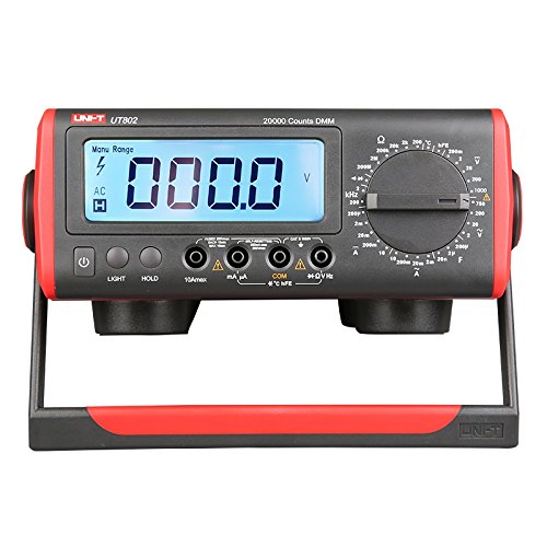 UNI-T UT802 Benchtop Digital Multimeter AC/DC Voltage AC/DC Current Resistance Frequency Capacitance Temperature Transistor (hEF) Diode 20000-count ±(0.1%+3)