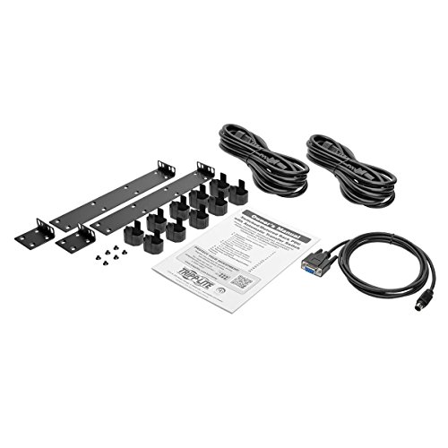 Tripp Lite Switched PDU with ATS, 2/2.4KW Single Phase, 200/240V, 10 Outlet (C13), 2 C14 Input, 3.6M Cords 1U Rack-Mount Power, TAA (PDUMH15HVATNET)