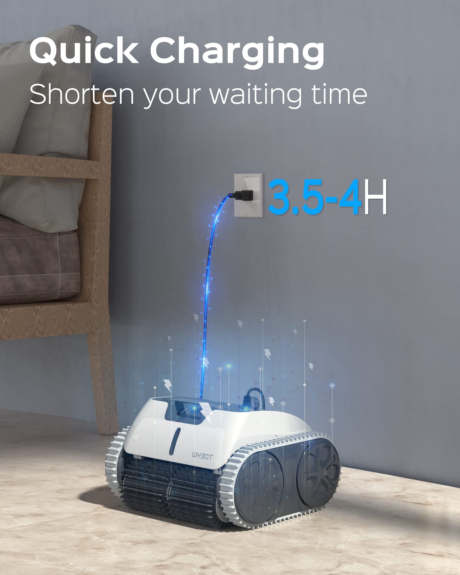 WYBOT Osprey 700 PRO Wall Climbing Robotic Pool Cleaner with APP, Excellent Suction Power, Smart Navigation Technology, 9200mAH Large Battery, LED Indicator, Automatic Pool Vacuum for Inground Pools