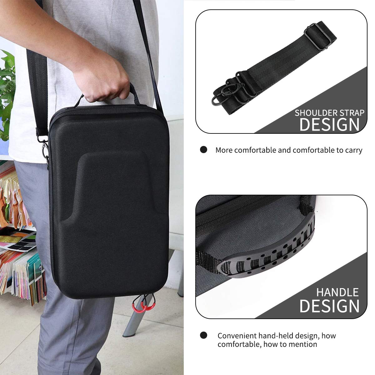 Winkeyes Travel Case for Oculus Quest All-in One VR Gaming Headset and Controllers Accessories Waterproof Shock-Proof Wear-Resistant Crush-Resistant Double Zipper Hand-Held Storage Bag Carrying Case