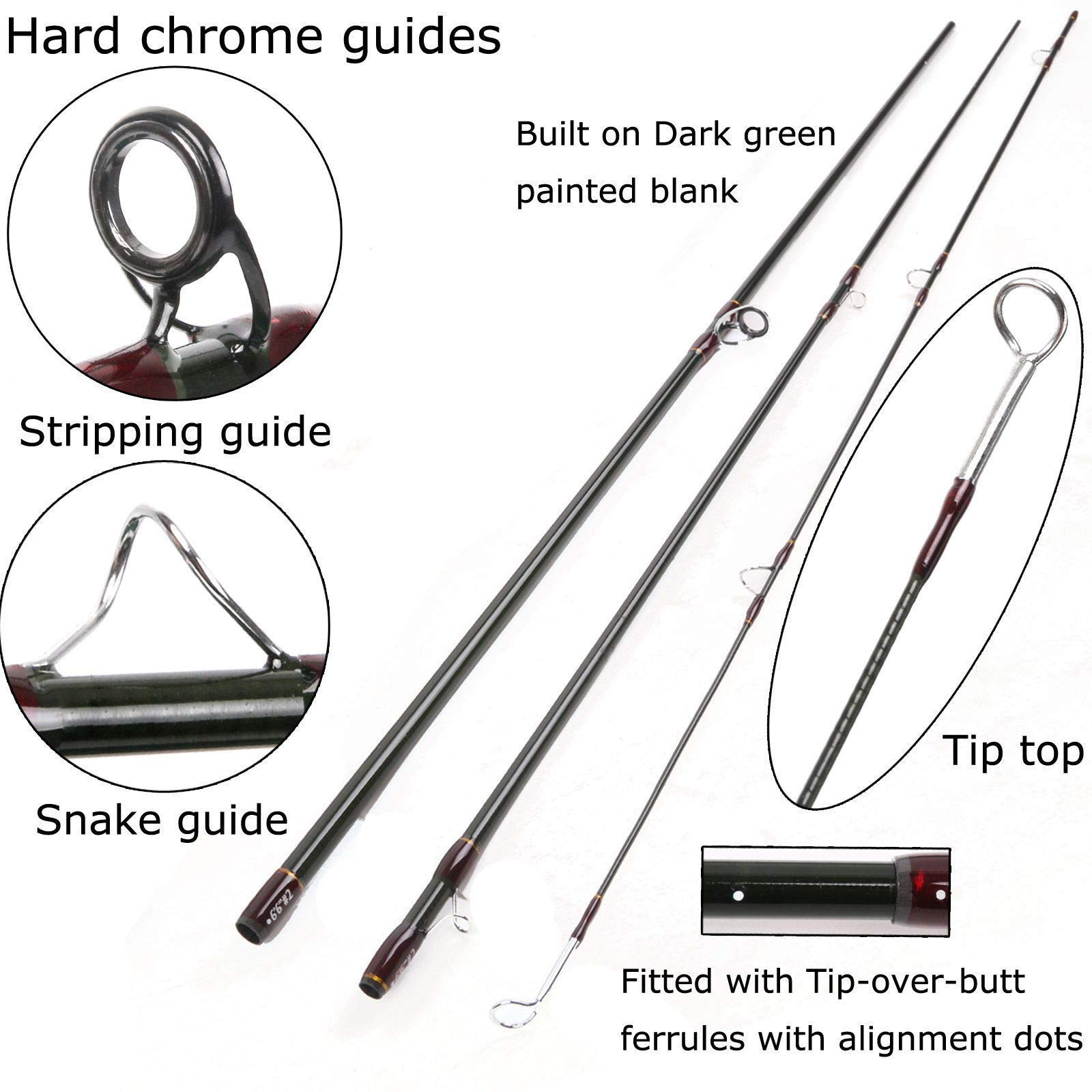 Unifishing-Fly-Rod-V-Light Series 1/2/3wt 6'/6'6"/7'/7'6"ft-Fly-Fishing-Rod-Small-Streamer (2wt 6ft 3piece)