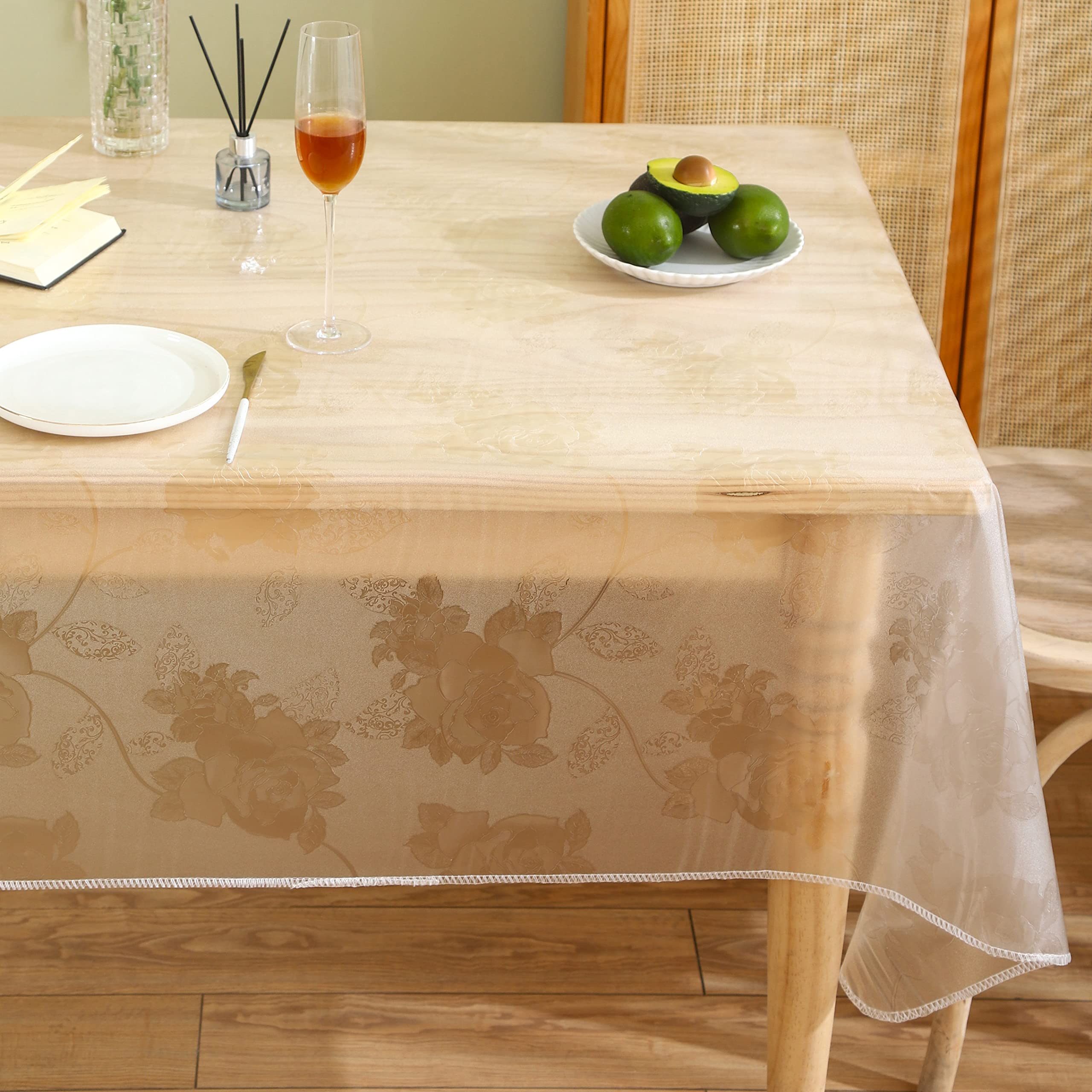 Walrus Clear Vinyl Tablecloth Protector Waterproof/Oil-Proof Plastic Rectangle Transparent Sheet Table Cover