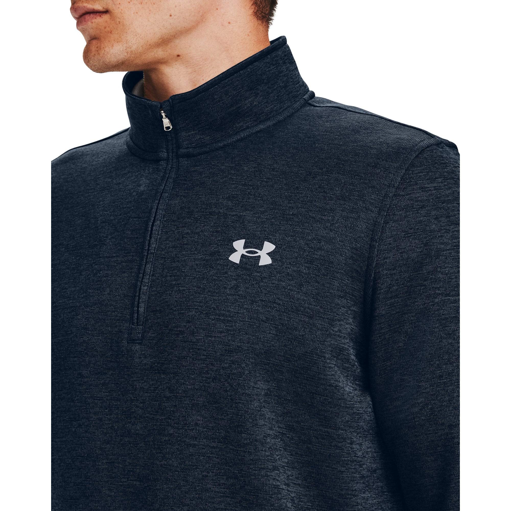 Under Armour Men's Storm Fleece 1/4 Zip Layer, Academy Blue Light Heather (408)/Halo Gray, Large