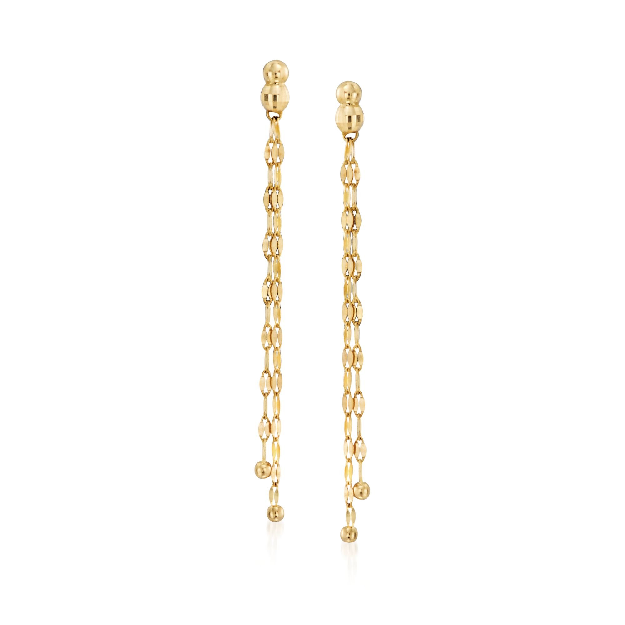 Ross-Simons 14kt Yellow Gold Lumachina Drop Earrings