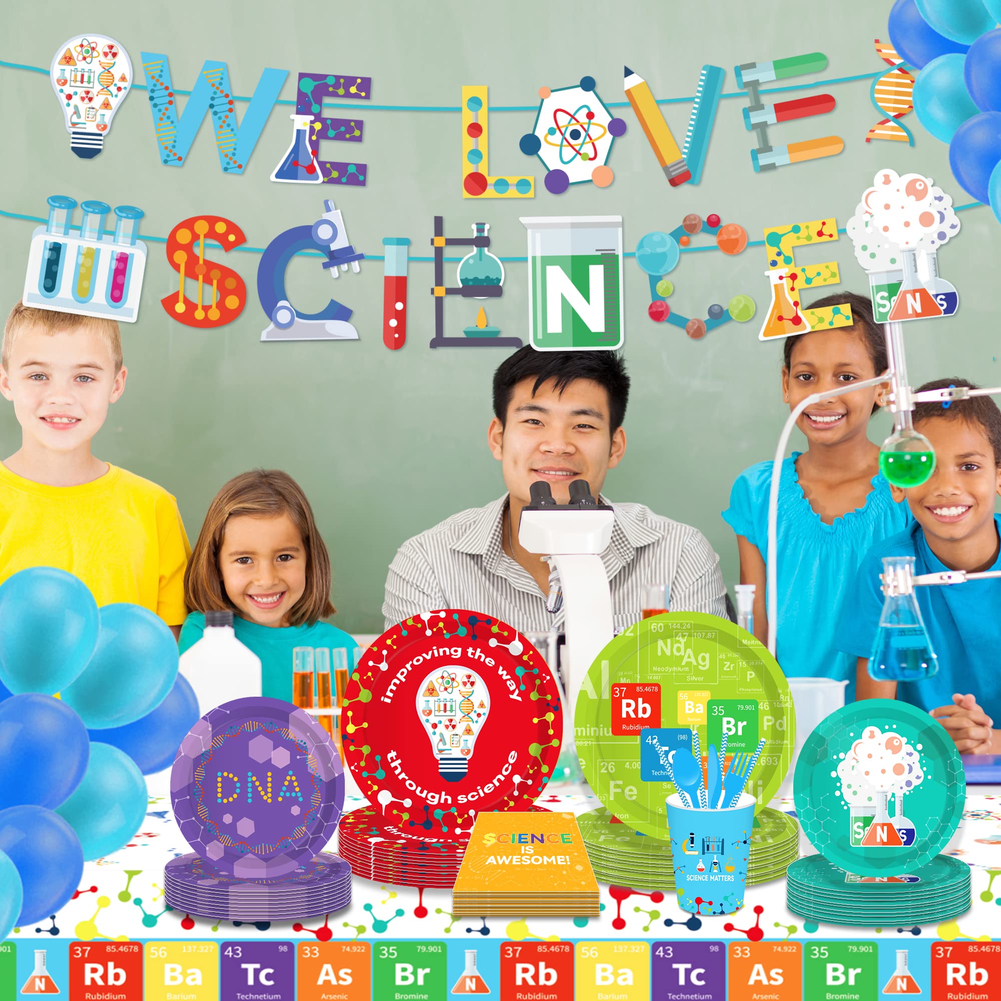 We Love Science Banner Science Party Decorations Science Theme Birthday Party Banner For Kids Mad Science Fun Scientist Subject Birthday Party Banner Supplies