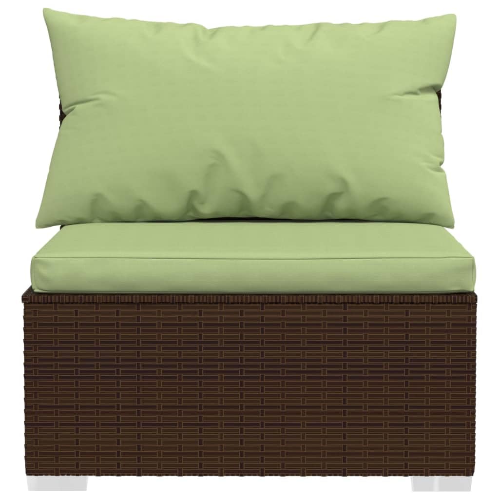 VRAXO 9 Piece Patio Lounge Set with Cushions Poly Rattan Brown,Outdoor Furniture Sets-163.77lbs-35