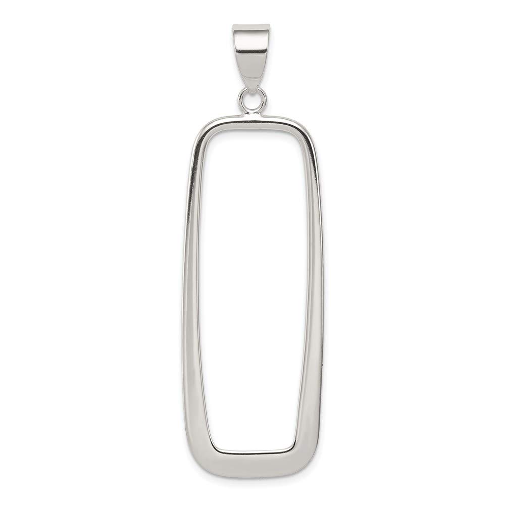 Sterling Silver Rectangle Pendant QQP733