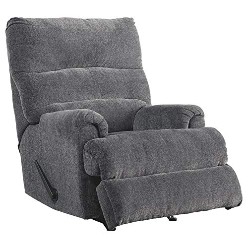 Signature Design by Ashley Man Fort Traditional Rocker Recliner, Dark Gray