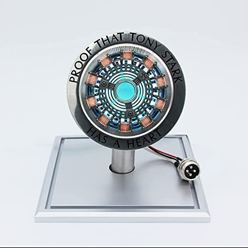 WGJKBVH 1:1 Reactor LED Light, MK1 Model LED Light, Tony Stark Has a Heart, Arc Reactor Lamp USB Vibration Sensing Control Interface，with Display Case (mk1)