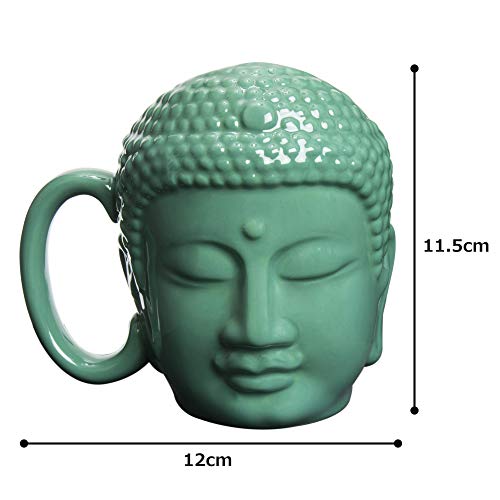 サンアート Sunart SAN2665 Porcelain Funny Tableware, Big Buddha, Mug, 10.1 fl oz (300 ml), Green, Funny Gift, Birthday Gift, Funny Goods, Ranking, Funny Goods