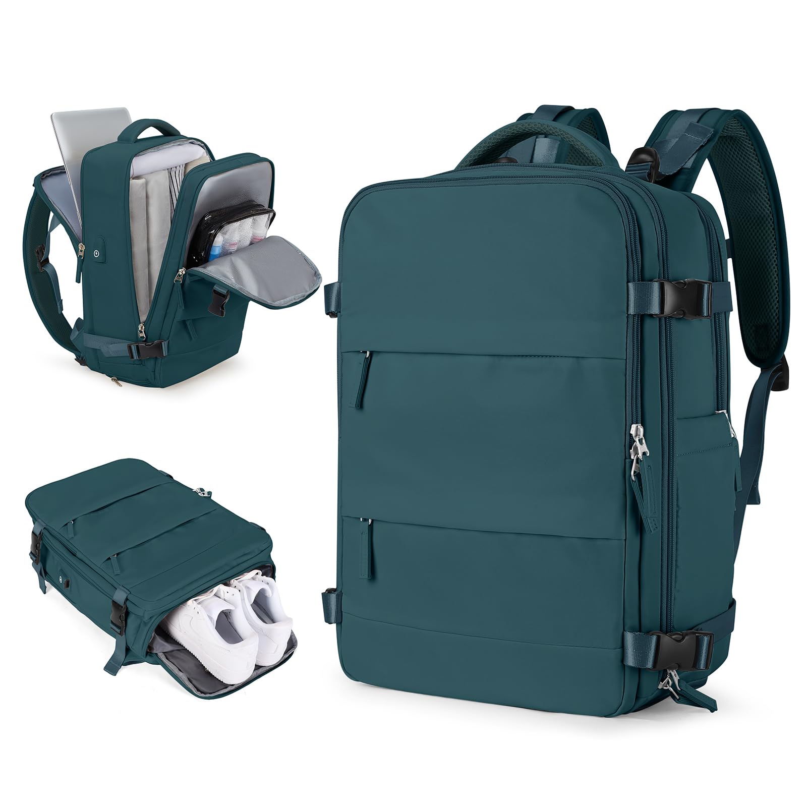 wepadre Women's Laptop Backpack, A-peacock Blue, 15.6in