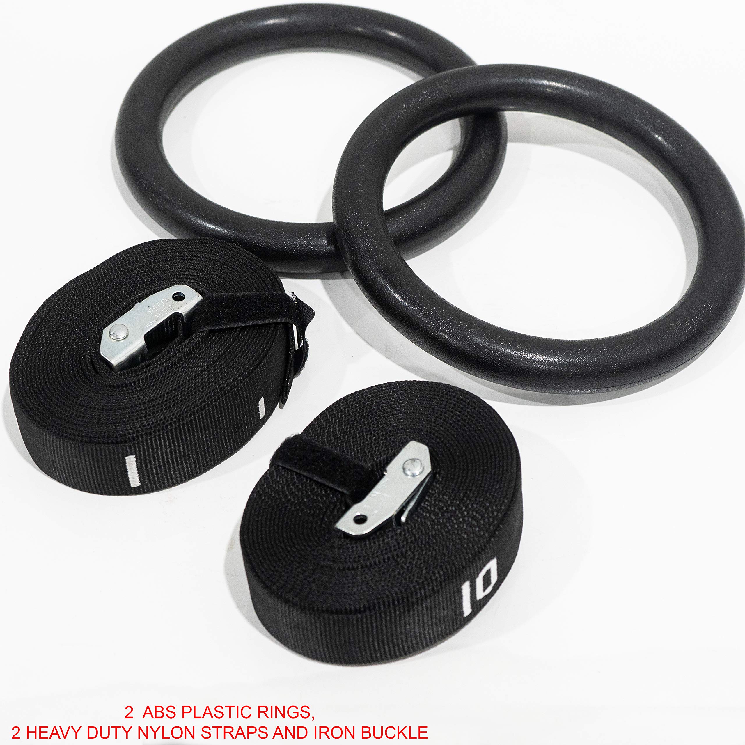 Valor Fitness GRA-2 ABS Plastic Gymnastic Rings with Adjustable Straps (Set of 2) β Promotes Muscular Physique and Improves Performance in Cross Training, Gymnastics, and Strength Training