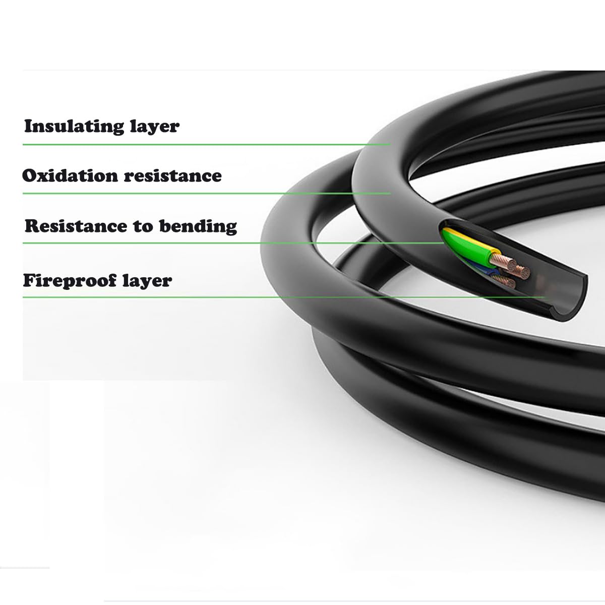 YETOR Waterproof Extension Cable 3Pin,16AWG Extension Lead Waterproof Cord,IP68 Extension Cable for Solar Spotlights,Garden Spike Lights,LED Strip Lights (3pin 9.84FT)