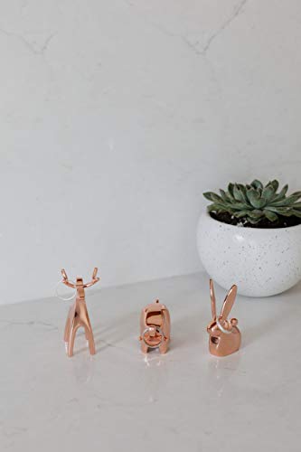 Umbra Anigram Animal Ring Holder for Jewelry (3-Pack containing Bunny, Reindeer and Elephant), Copper, 3 PACK