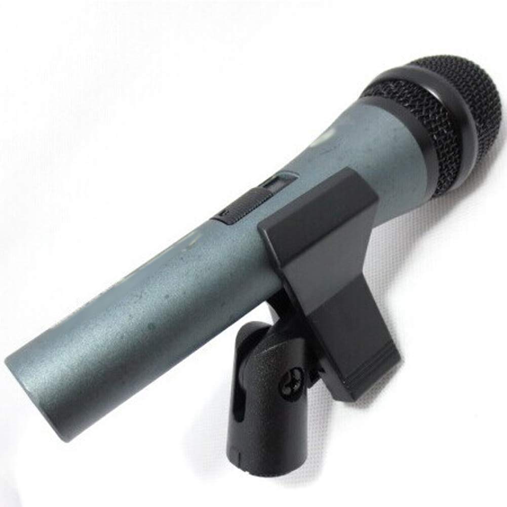 Universal Microphone Clip Holder Stands with 5/8" Male to 3/8" Female Nut Adapters Butterfly Style Microphone Clip Holder for Handhold Microphone Black 2 Set