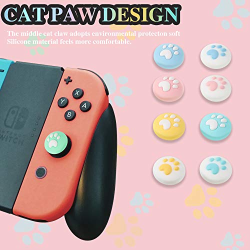 Sumind 12 Pieces Cute Cat Claw Design Thumb Grip Caps, Thumb Grips Analog Stick Cover Soft Silicone Cover Joystick Cap Compatible with Nintendo Switch/Switch Lite Controller