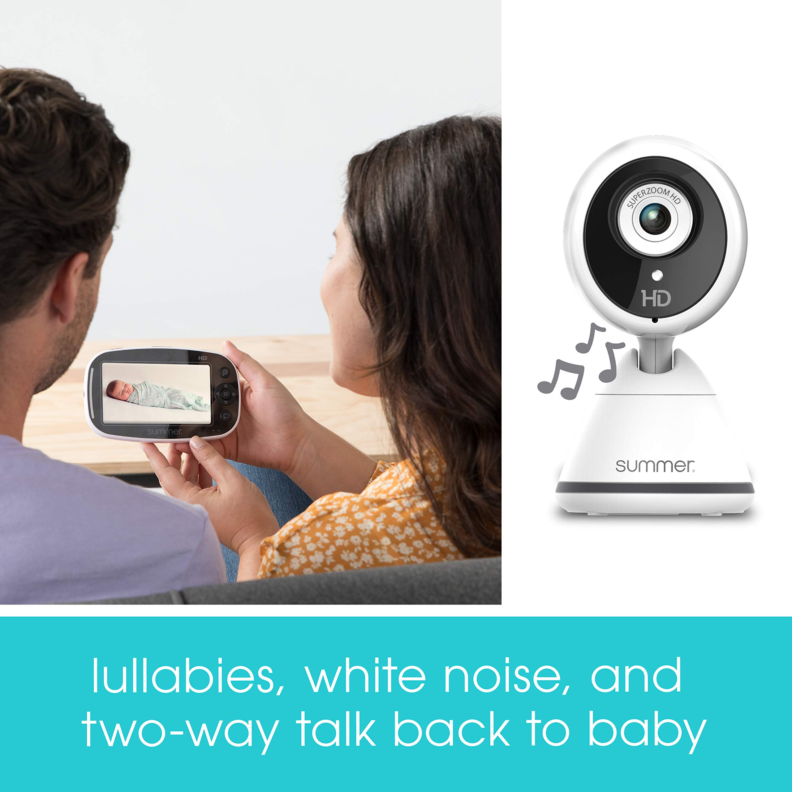 Summer Infant Baby Pixel Zoom HD Video Baby Monitor with 5" Display & Remote Steering Camera, Clearer Nighttime Views & SleepZone Boundary Alerts, High Definition
