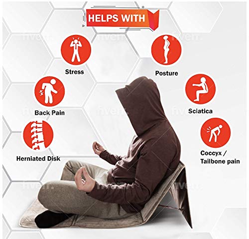 ZenHeart Floor Chair with Back Support - Portable Meditation Chair with Padded Surface - Foldable Yoga Mat for Indoors & Outdoors Prayer Mat