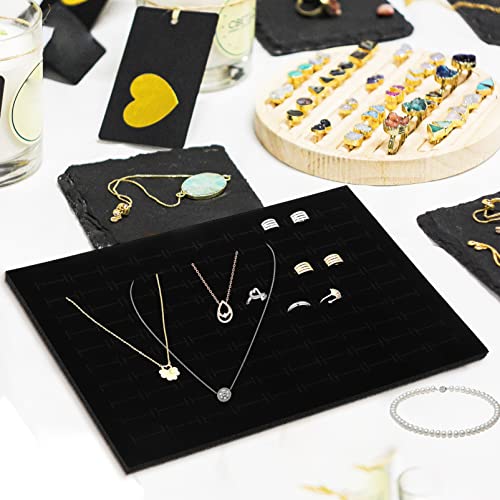Zerodeko Jewelry Display Trays Black Jewelry Foam Insert 6pcs Ring Earring Display Pad Tray Slots Sponge Pad for Jewelry Boxes Trays Display Showcase Storage Selling Jewelry