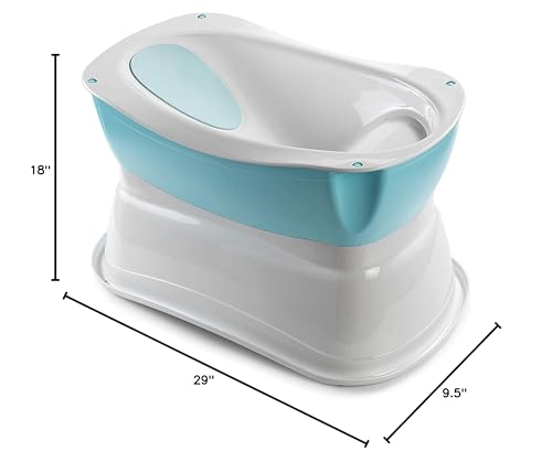 Summer Right Height Bath Tub β Elevated and Spacious Baby Bathtub with Newborn Bath Support β Extended Use Features Include Tubside Seat and Stepstool