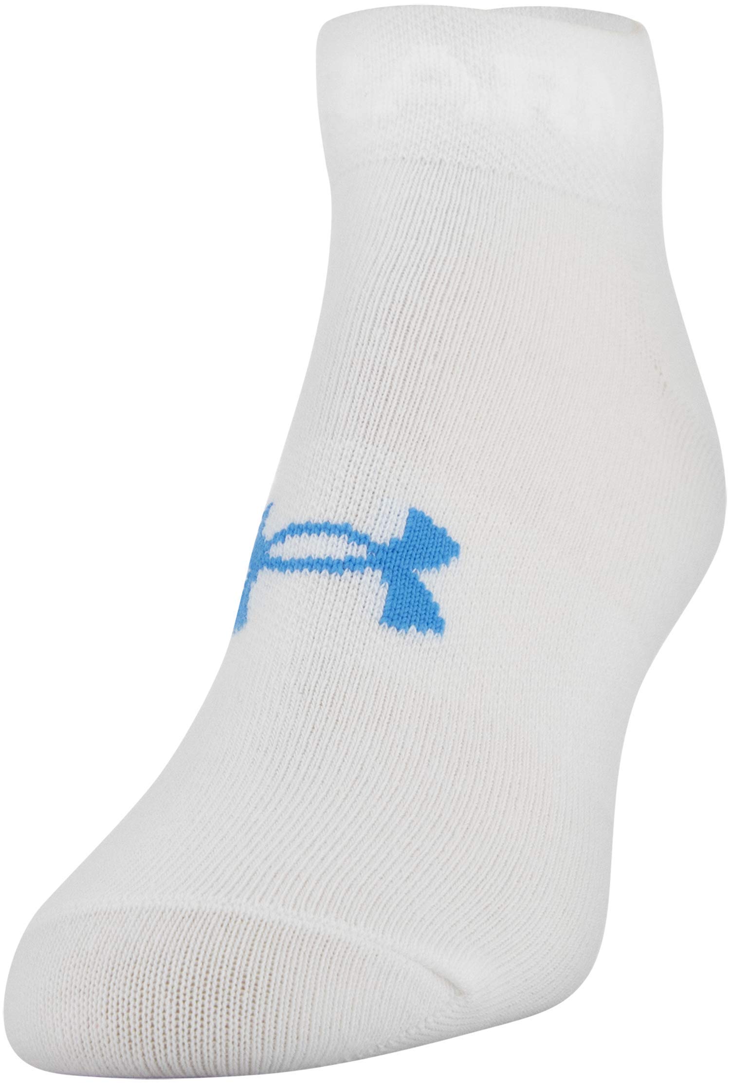 Under Armour Women's Essential Lightweight Low Cut Socks, 6-Pairs, White, Medium