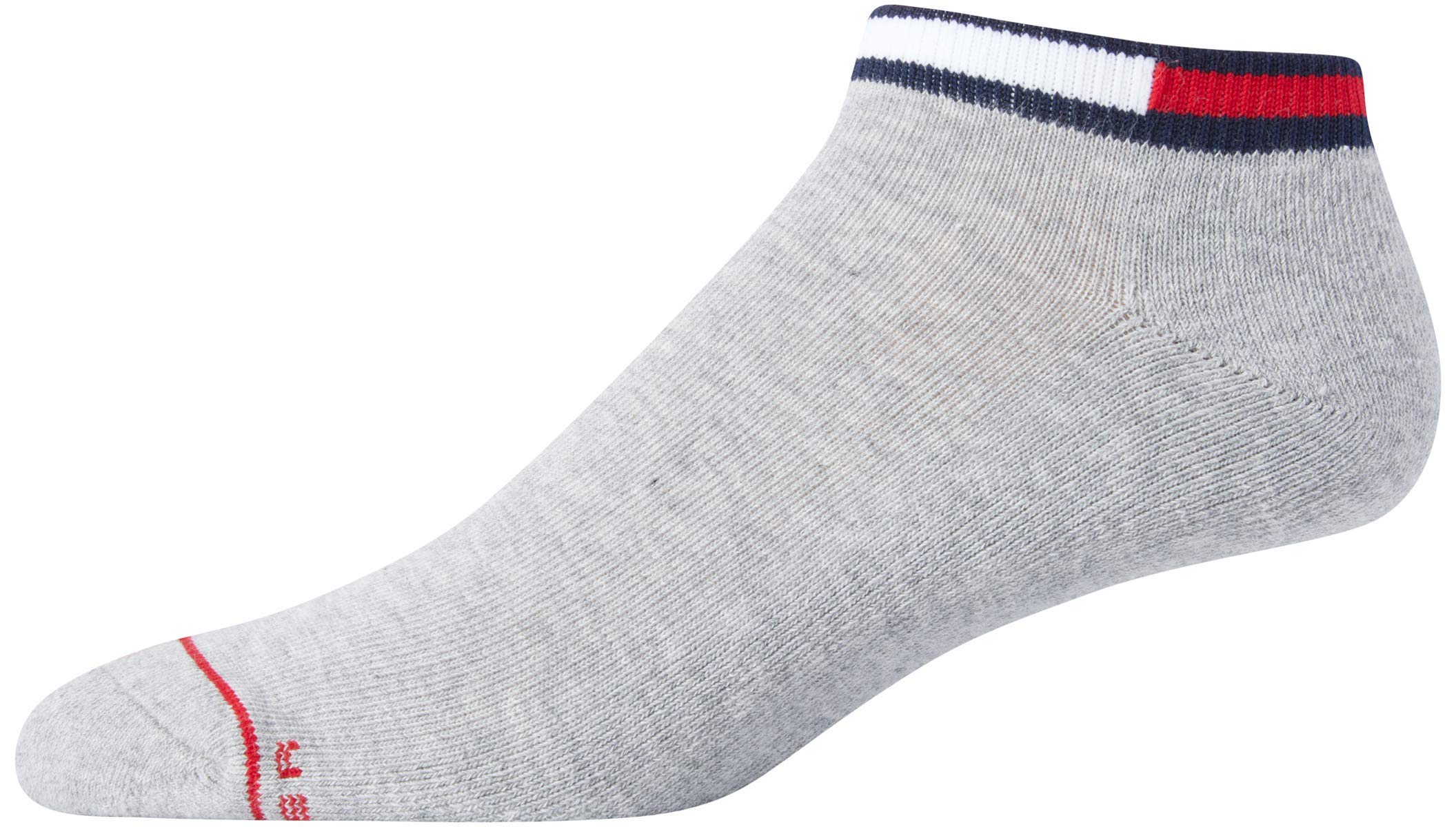 Tommy Hilfiger Men's 3 Pair Cotton Cushion Liner Socks Bag, Oxford Heather, Shoe Size 7-12