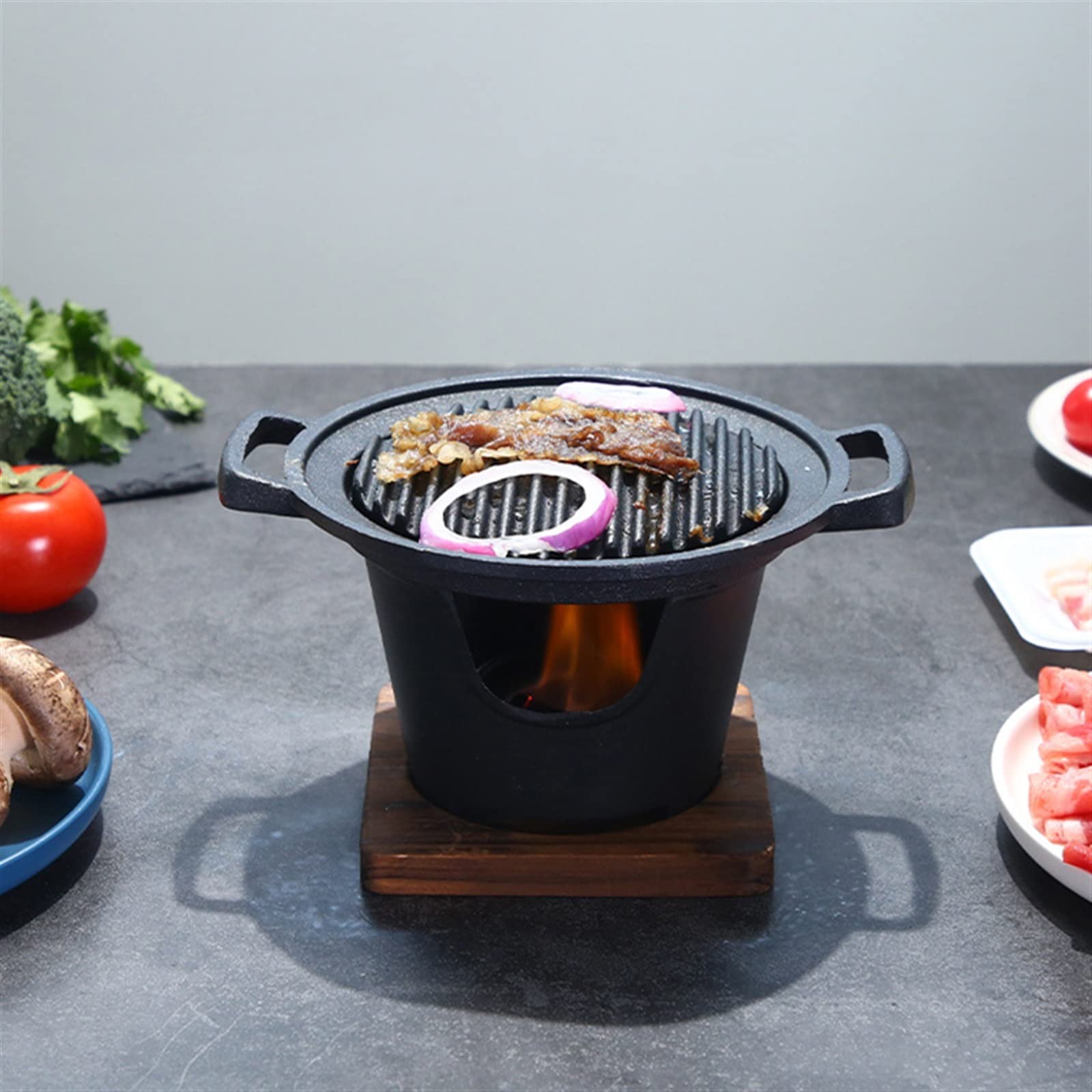 TBMAKE Grills Mini Portable BBQ Grill Charcoal Grill Barbecue Accessories Barbecue Grill Outdoor BBQ Plate Roasting Meat Tools