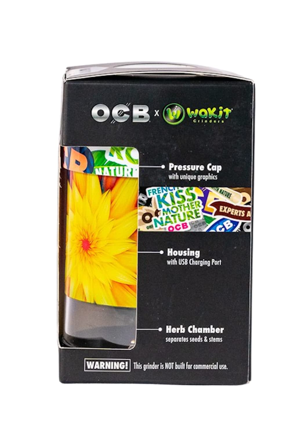 Wakit Electric Herb Grinder - Single Press Grind - Easy to Use, Fast and Custom Grind Consistency - LED Lighted Grinding Chamber