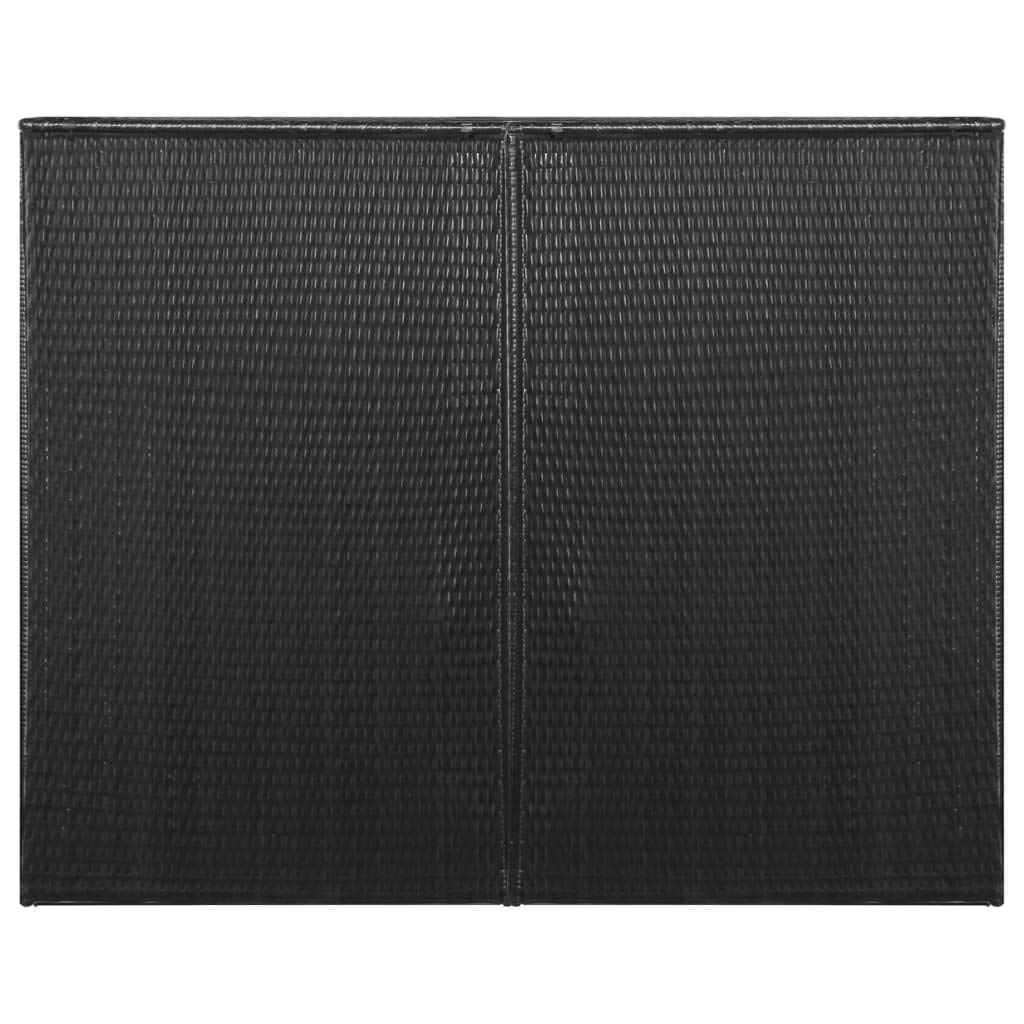 Unfade Memory Garbage Shed Wheelie Bin Sheds Outdoor Garden Patio Poly Rattan Storage Shed (60.2"x30.7"x47.2", Black)