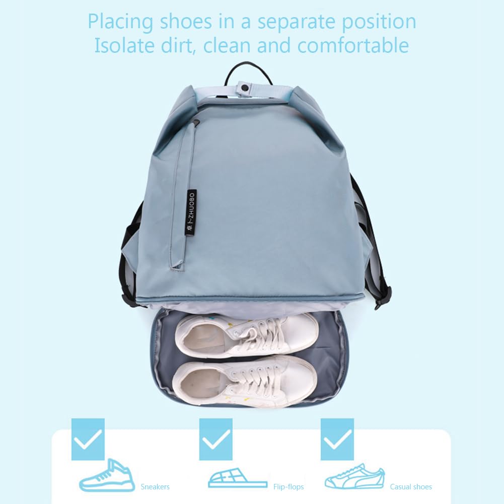 sikiwind Unisex Sports Storage Backpack with Shoe Compartment Fitness Rucksack Lightweight Dry & Wet Separation Gym Sackpack