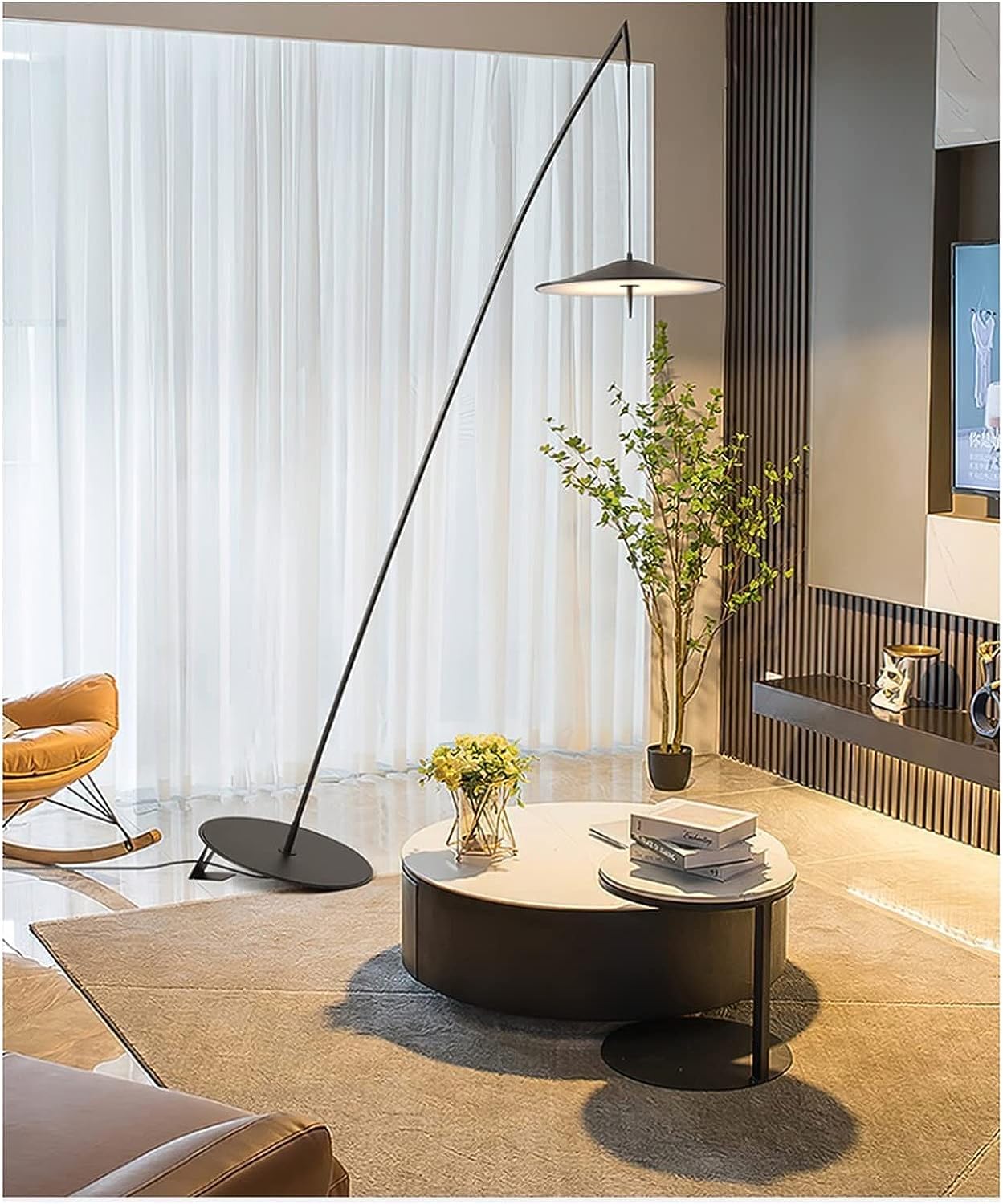 ZUMAHA Sturdy Tumbler Design Floor Lamp, Foot Button Switch Design Standing Lamp, Iron Tall Pole Lamp for Living Room/Bedroom/Office Modern