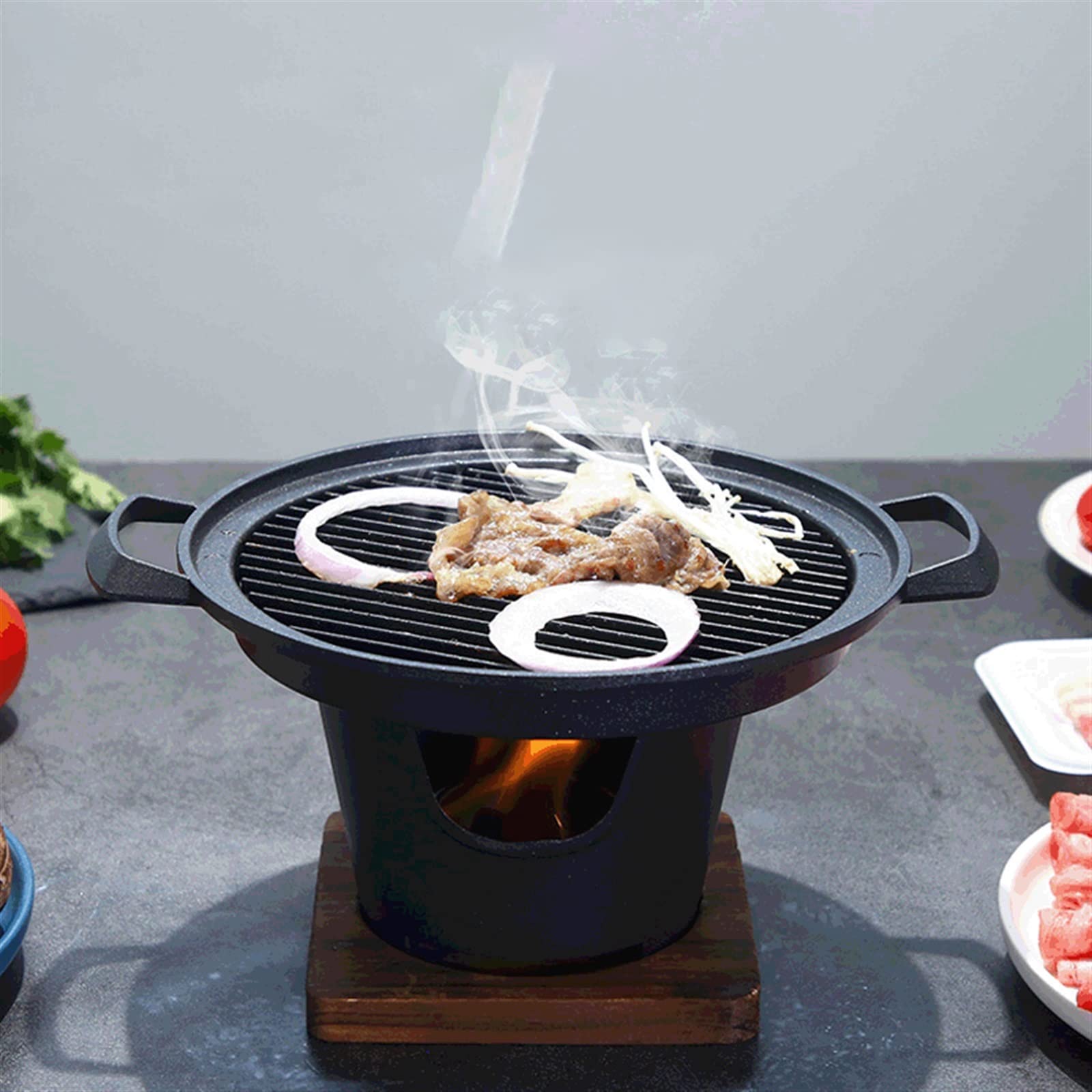 TBMAKE Grills Mini Portable BBQ Grill Charcoal Grill Barbecue Accessories Barbecue Grill Outdoor BBQ Plate Roasting Meat Tools