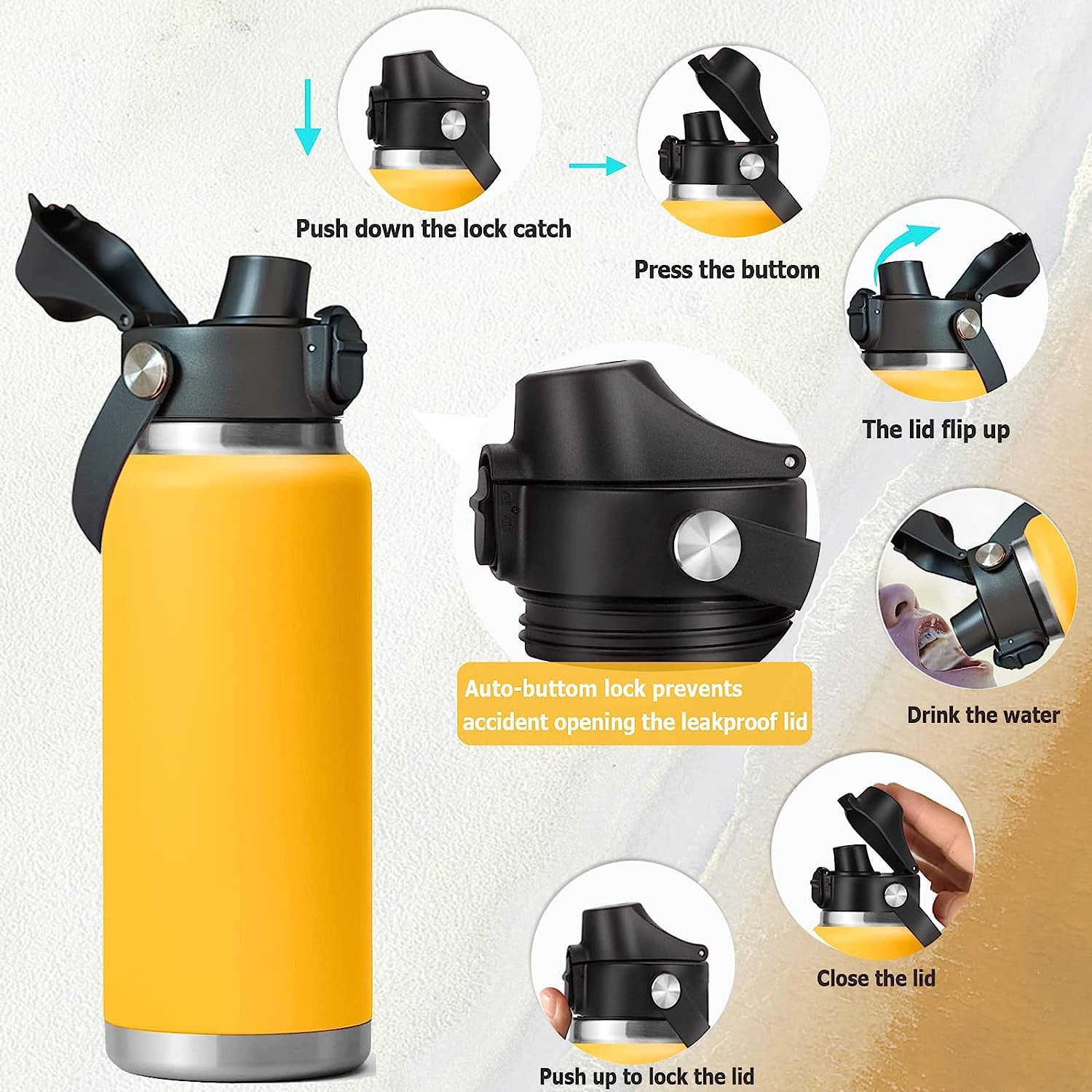 XACIOA Spout Lid for Yeti Rambler Bottle,Chug Cap with Push Bottom Replacement Top Lid,Fit 18 26 36 64 oz,BPA Free, Straw Lid Cover Accessories