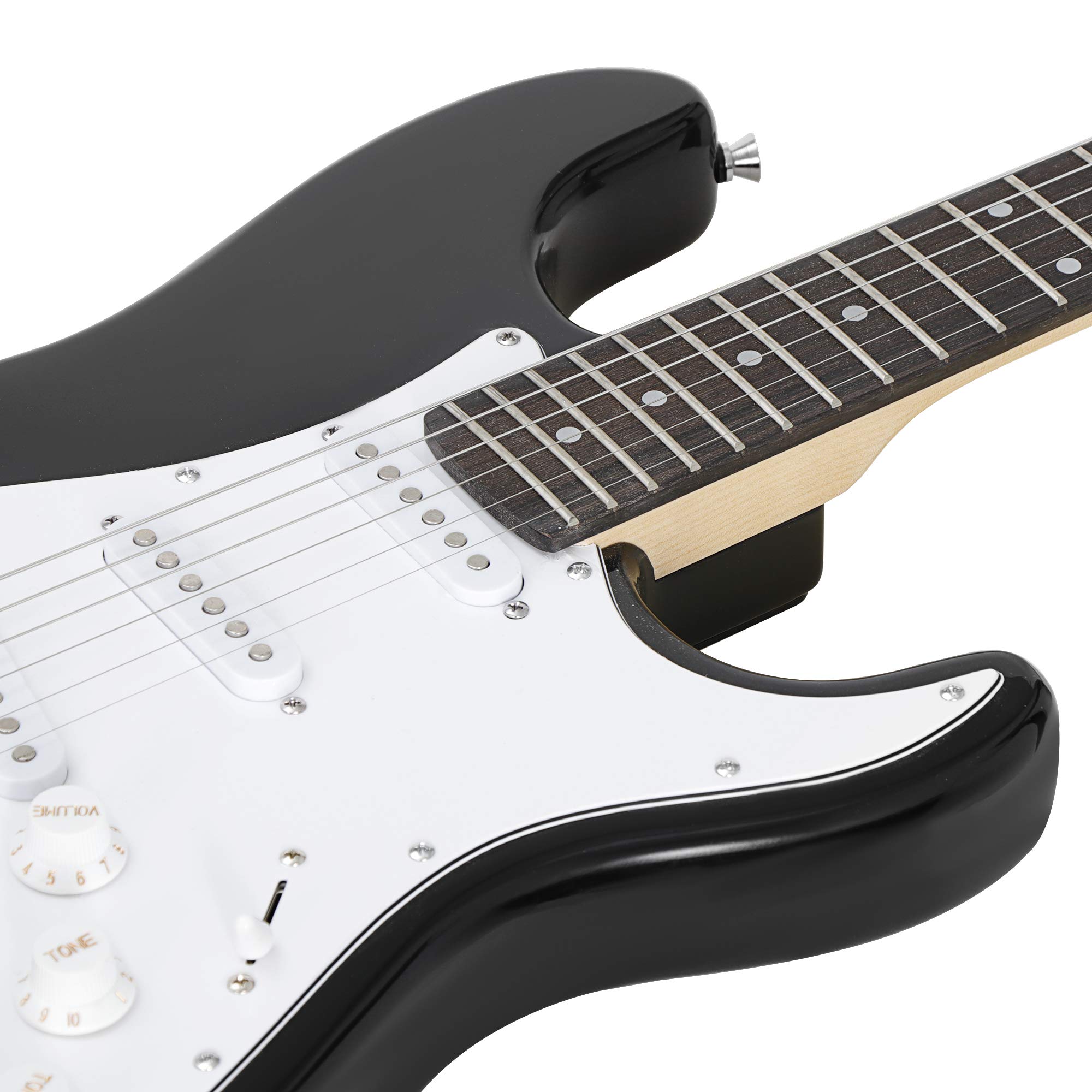 ZENY 39in Full Size Electric Guitar with 10W Amp, Case and Accessories Pack Beginner Starter Package, Black