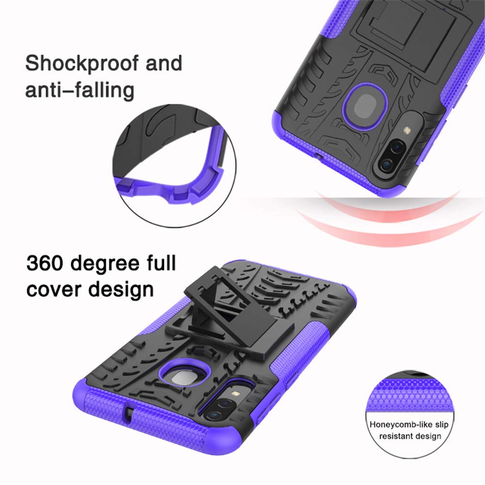 Yiakeng Samsung Galaxy A20 Case, Samsung Galaxy A50 Case, Shockproof Slim Protective with Kickstand Hard Phone Cover for Samsung Galaxy A50/A30/A20 (Blue)