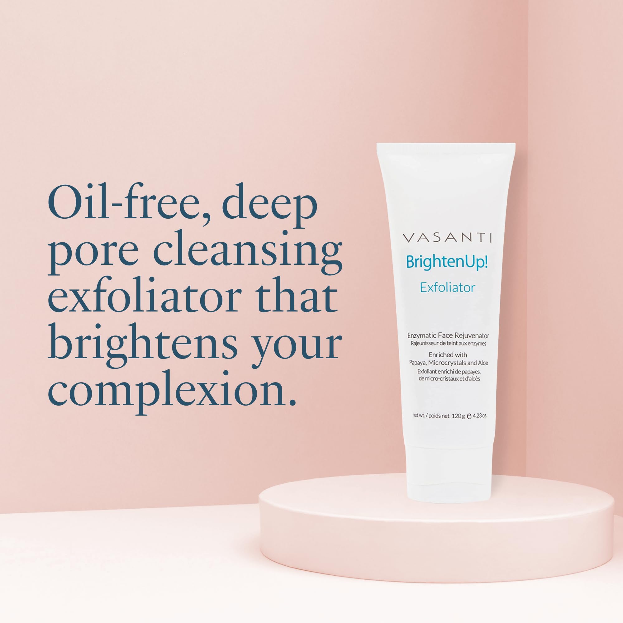 VASANTI Enzymatic Face Rejuvenator Exfoliating Face Wash by VASANTI - Enriched with Papaya, Microcrystals, Aloe Vera - Get Healthy Glowing Skin - Original Size (120g)
