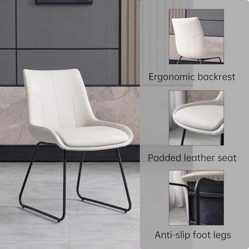 Zerifevni Round Dining Table and Chairs for 2, MDF Table and PU Chairs Set 2 for Kitchen, Living Room, Dining Room,Reception Room (Table with 2 Black Leg Chairs)