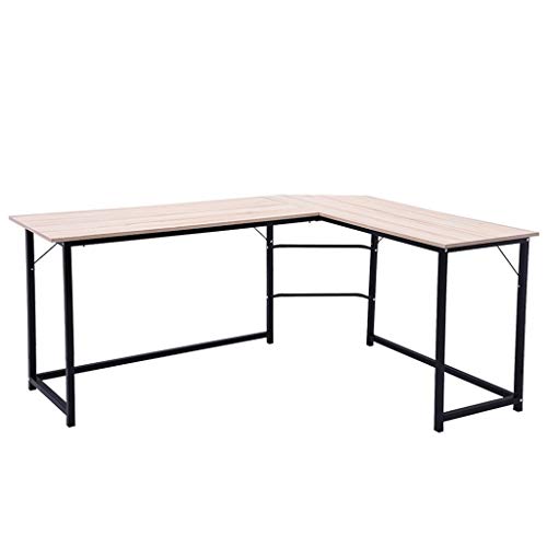 ZHOU2# Desktop Computer Desk, Home Office Study Writing Table Computer Gaming Table Bedroom Laptop Study Table, Student Steel Wood Desk Workstation Study Reading Writing Desk PC Laptop Table (White)