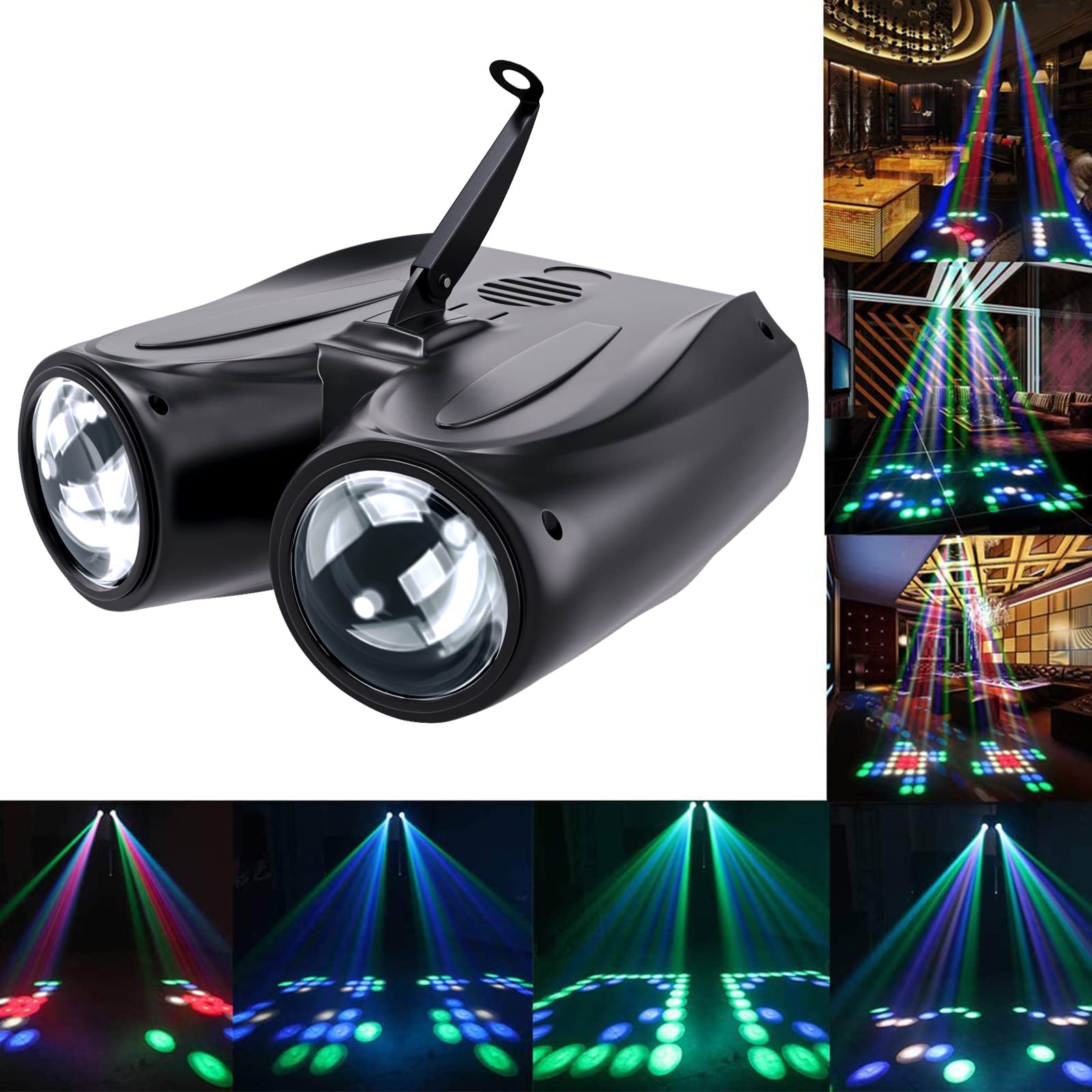 U`King Stage DJ Lights 128 LED Pattern Sound Activated Party Light Moonflower Strobe Lighting Effect for Dance Club Wedding Disco Events