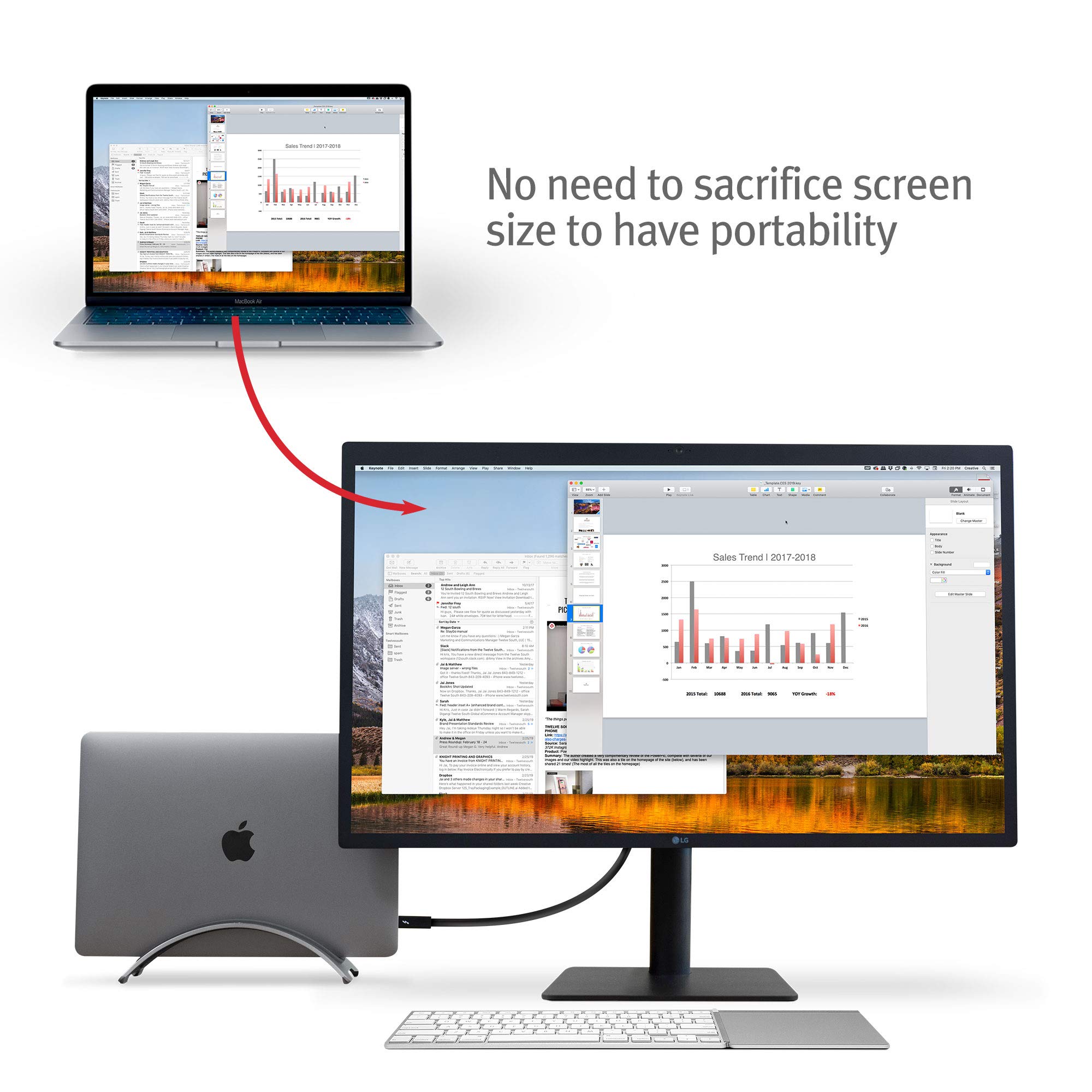 Twelve South BookArc for MacBook | Space-Saving Vertical Stand to Organize Work & Home Office for Apple MacBooks, Now Compatible with M1 MacBooks* (Space Grey)