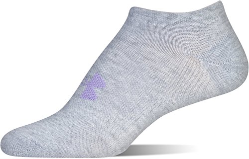Under Armour Women's Au Essential No-show Socks (Pack 6), Grey, Medium