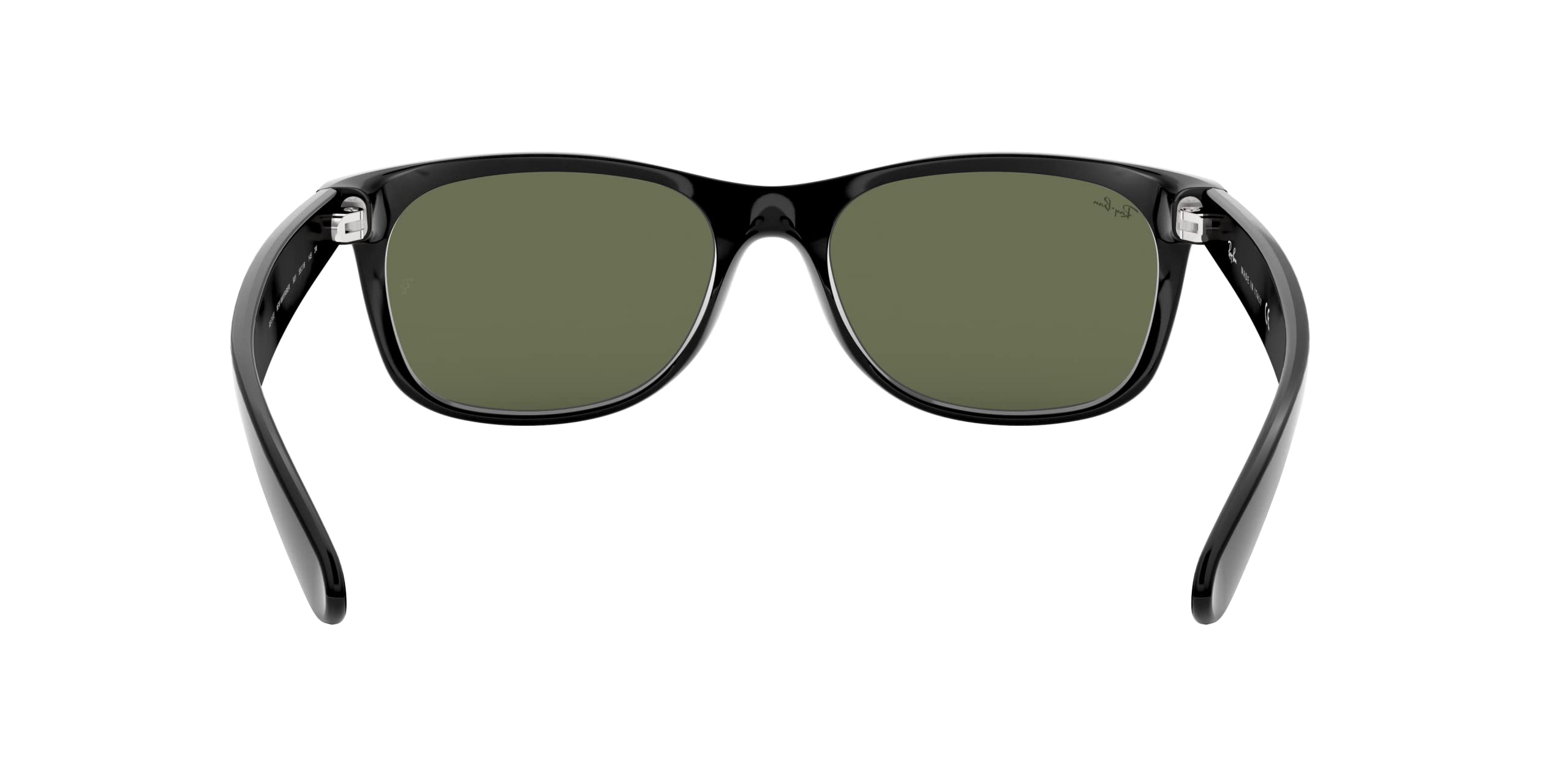 Ray-Ban RB2132 New Wayfarer Square Sunglasses, Black/G-15 Green, 55 mm