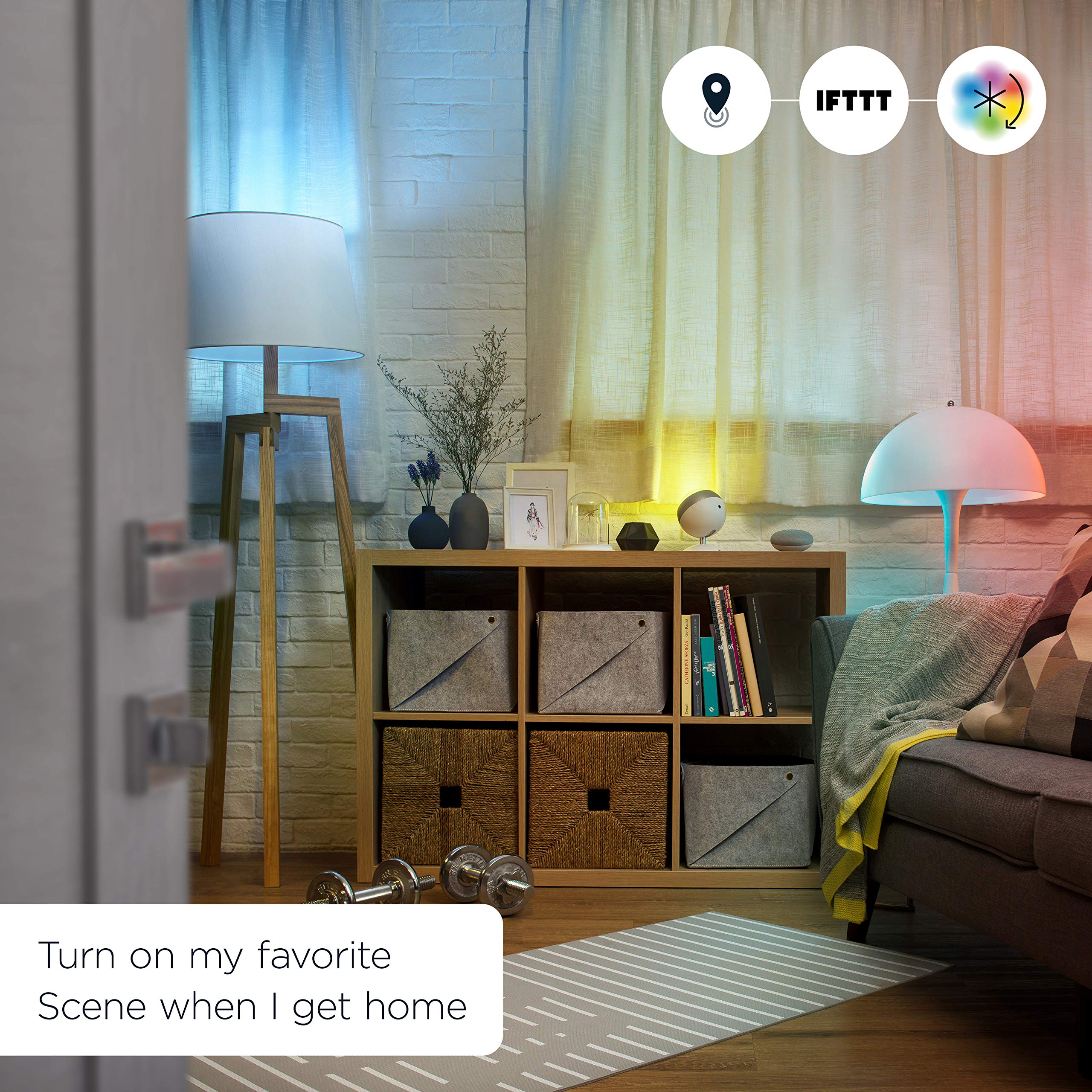 WiZ IZ20126082 60 Watt EQ A19 Smart WiFi Connected LED Light Bulbs/Compatible with Alexa and Google Home, no Hub Required, 2 Count (Pack of 1), RGB+ Color Changing/Tunable/Dimmable, 2 Piece